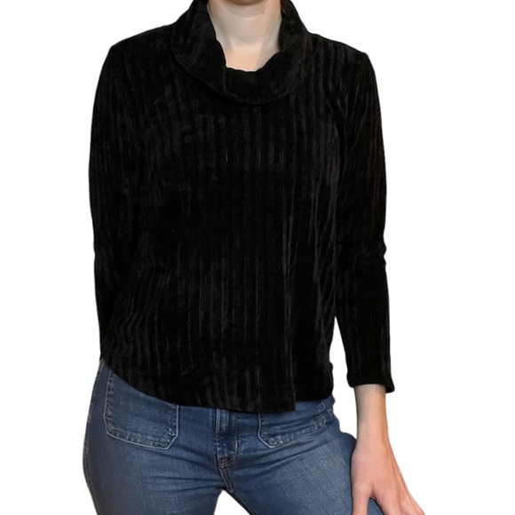 Ruby Rd. | Sweaters | Y2k Black Chenille Cowl Neck Sweater | Poshmark